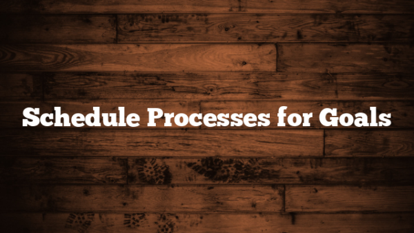 Schedule Processes for Goals - Thinkapace Consulting – Transforming ...
